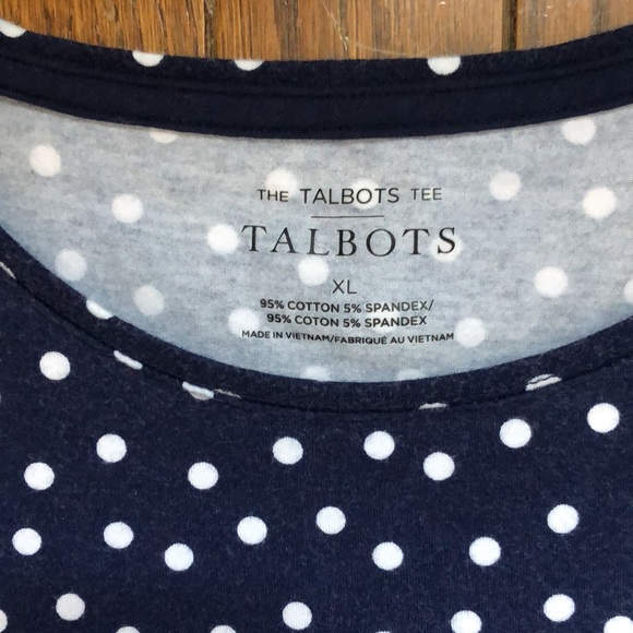 Talbots | Tops | The Talbots Tee Polka Dot Tee Shirt Size Xl | Poshmark